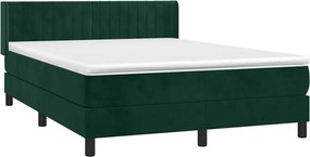 Box spring postel s matrací tmavě zelená 140x190 cm samet 3131078