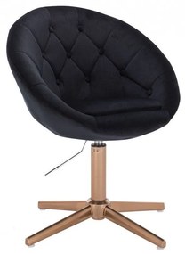 LuxuryForm DESIGN Otočné křeslo VERA VELUR na zlatém kříži - černé