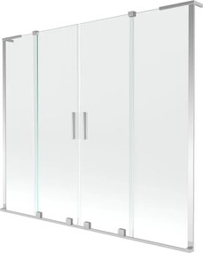 Mexen Velar L Duo, 2-křídlová posuvná vanová zástěna 200 x 150 cm, 8mm čiré sklo, chromová, 896-200-003-02-01
