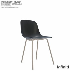 Židle Pure Loop Mono - nestohovatelná Barva kovové konstrukce: Sand 514F, Barva sedáku a opěradla z recyklovaného plastu: Coal black IR8022