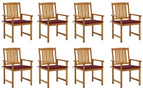 Zahradní židle s poduškami 8 ks masivní akáciové dřevo,  3078175