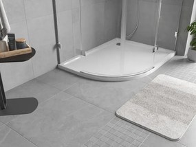 Mexen Flow půlkruhový asymetrický slim pravý 100 x 80 cm, bílý lesk - 46Q108010R
