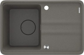 Deante Momi, 1-komorový granitový dřez 670x440x230 mm s úsporným sifonem, antracitová metalíza, DEA-ZKM_T11A