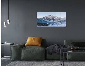 Obraz na skle Horské zimní jezero 125x50 cm