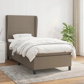 Box Spring Postel S Matrací Textil Taupe Hladký design 100 x 200 cm