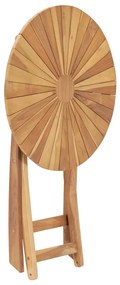 Skládací zahradní stolek Ø 60 cm masivní teakové dřevo - Default Title
