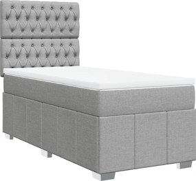 Box spring postel s matrací světle šedá 90x200 cm textil 3291558