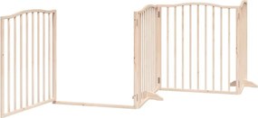 Zábrana pro psy s dvířky skládací 6 panelů 480 cm topol 3155613