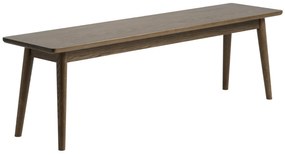 OnaDnes -20% Tmavě hnědá dubová lavice Unique Furniture Barrali 150 cm