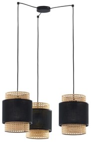 TK LIGHTING Sada osvětlení - BOHO, sestava č. 3, černá/slámová
