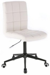 LuxuryForm Židle TOLEDO na černé podstavě s kolečky - bílá