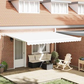 Stahovací markýza Bílá 450 x 350 x 165 cm Polyester a hliník 3331137