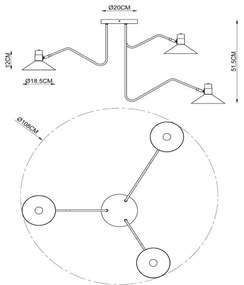Lucide 05128/03/30 - Přisazený lustr PEPIJN 3xE14/40W/230V