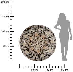Koberec Ivy, (fi) 120 cm, béžová/černá
