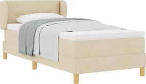 Postel s boxspringem s čelo Krémová 80 x 200 cm textil 3340183