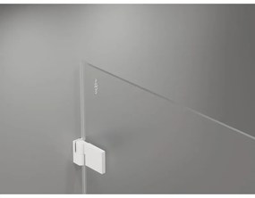 Mexen Lunar-B, výklopný sprchový kout levý 100 x 70 cm, 8mm čiré sklo, bílý profil, 832-100-070-20-00-L