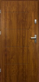 Vchodové dveře Tytan, 80 L, 900 × 2070 mm, ocel, levé, dub zlatý, plné