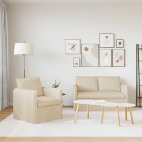Set pohovek 2 ks Krémová Textil 3407528
