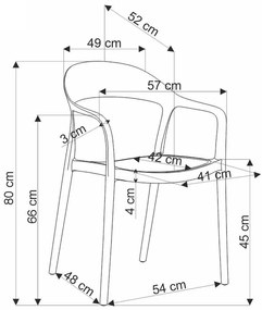 Jídelní židle Ruby, hnědá / bílá