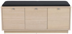 Rowico světle hnědá lavice s úložným prostorem CONFETTI a černým sedákem 106 cm 103767