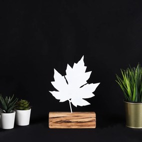 Kovová dekorace Maple 27 cm bílá