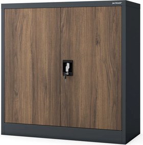 Nízká skříň na spisy a dokumenty, antracit/ořech, 900x930x400 mm: BEATA Eco Design