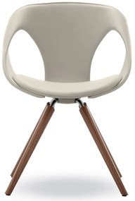 TONON - Otočná židle UP UPHOLSTERED s dřevěnou podnoží