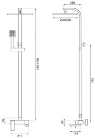 Rea Navaro - sprchový set s vanovou výlevkou, chrom, REA-P0802