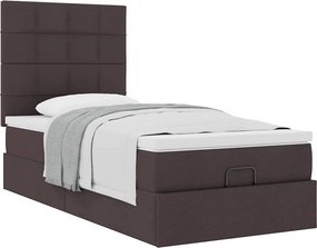 Osmanský postel s matrací tmavě šedá 100x200 cm textil 3313136