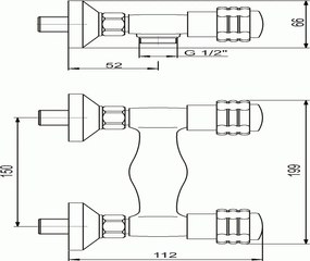 Novaservis Retro I Sprchová baterie bez příslušenství 150 mm, chrom, 99060/1,0