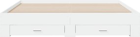 Rám postele se zásuvkami bílý 200 x 200 cm kompozitní dřevo 3280356