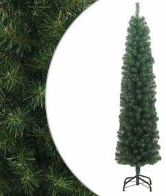 Úzký umělý vánoční stromek se stojanem zelený 240 cm PVC 320952