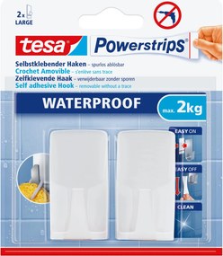 tesa Samolepicí háčky Powerstrips Waterproof, bílé, 2 ks