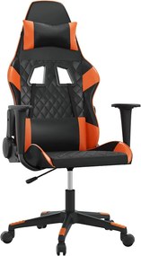 Herní židle černá a oranžová umělá kůže 3143759