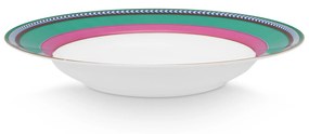 Pip Studio Pip Chique Stripes hluboký talíř ∅23,5cm, růžovo-zelený (Porcelánový talíř Ø 23,5cm)