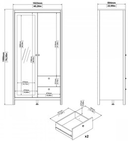 FALCO Skříň Cadiz 58 bílá