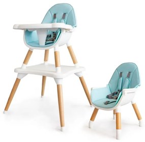 EcoToys Dětská jídelní židle 2v1 a stůl, modrá, B0017-6 BLUE