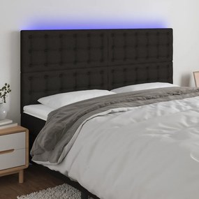 Čelo postele s LED černé 200x5x118/128 cm textil 3122882