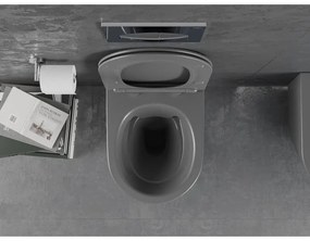 Mexen Lena WC mísa Rimless s pomalu padající deskou slim, duroplast, Tmavě matová černá - 30224071