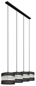 Lustr na lanku HELEN 4xE27/15W/230V černá/zlatá