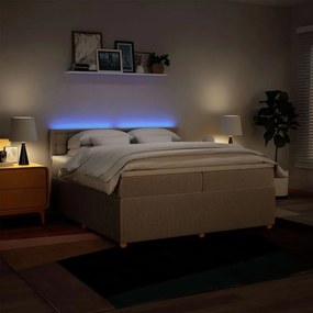 Box spring postel s matrací krémová 200x200 cm textil 3289882