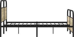Kovový rám postele bez matrace dub sonoma 137x190 cm 3318647