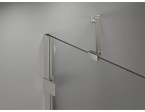 Mexen Lunar, pětiúhelníkový sprchový kout s pravým sklonem 90 x 90 cm, 8mm čiré sklo, ocelový profil, 831-090P-090L-97-00-P