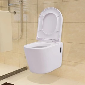 244270 vidaXL Závěsné WC keramické bílé