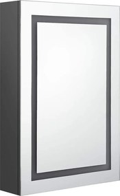 LED koupelnová skříňka se zrcadlem šedá 50 x 13 x 70 cm 326490