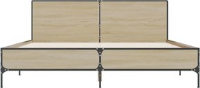 Rám postele dub sonoma 120 x 200 cm kompozitní dřevo a kov 3279993