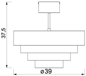 Přisazený lustr RINGS 1xE27/15W/230V černá