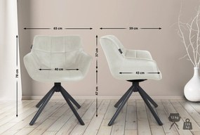Židle Westport samet – krémová