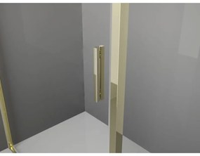 Mexen Exo, pětiúhelníkový výklopný sprchový kout 90 x 90 cm, čiré sklo, zlatá, 812-090-090-50-00