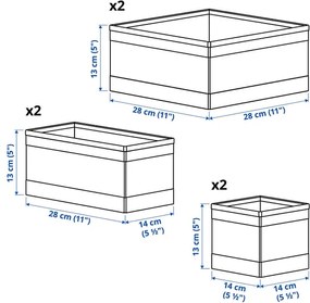 SKUBB Krabice, sada 6 ks, fialová